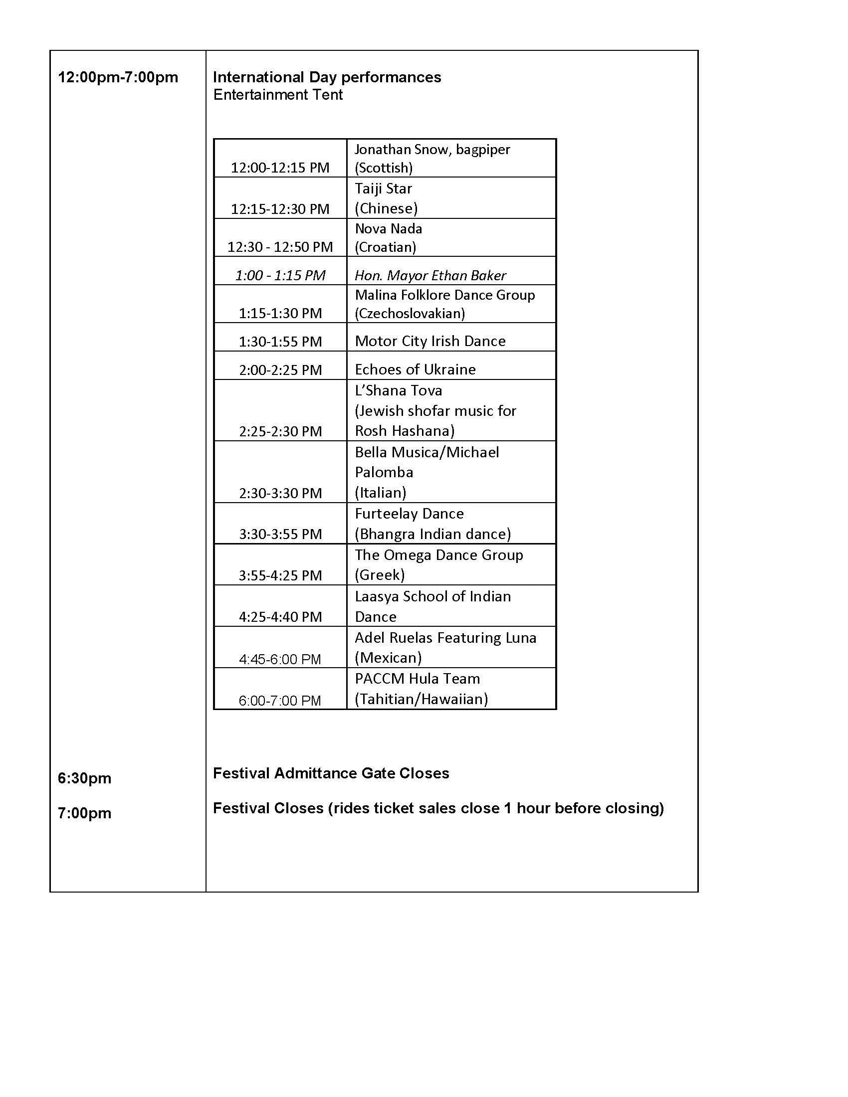 Schedule/Map — Troy Family Daze