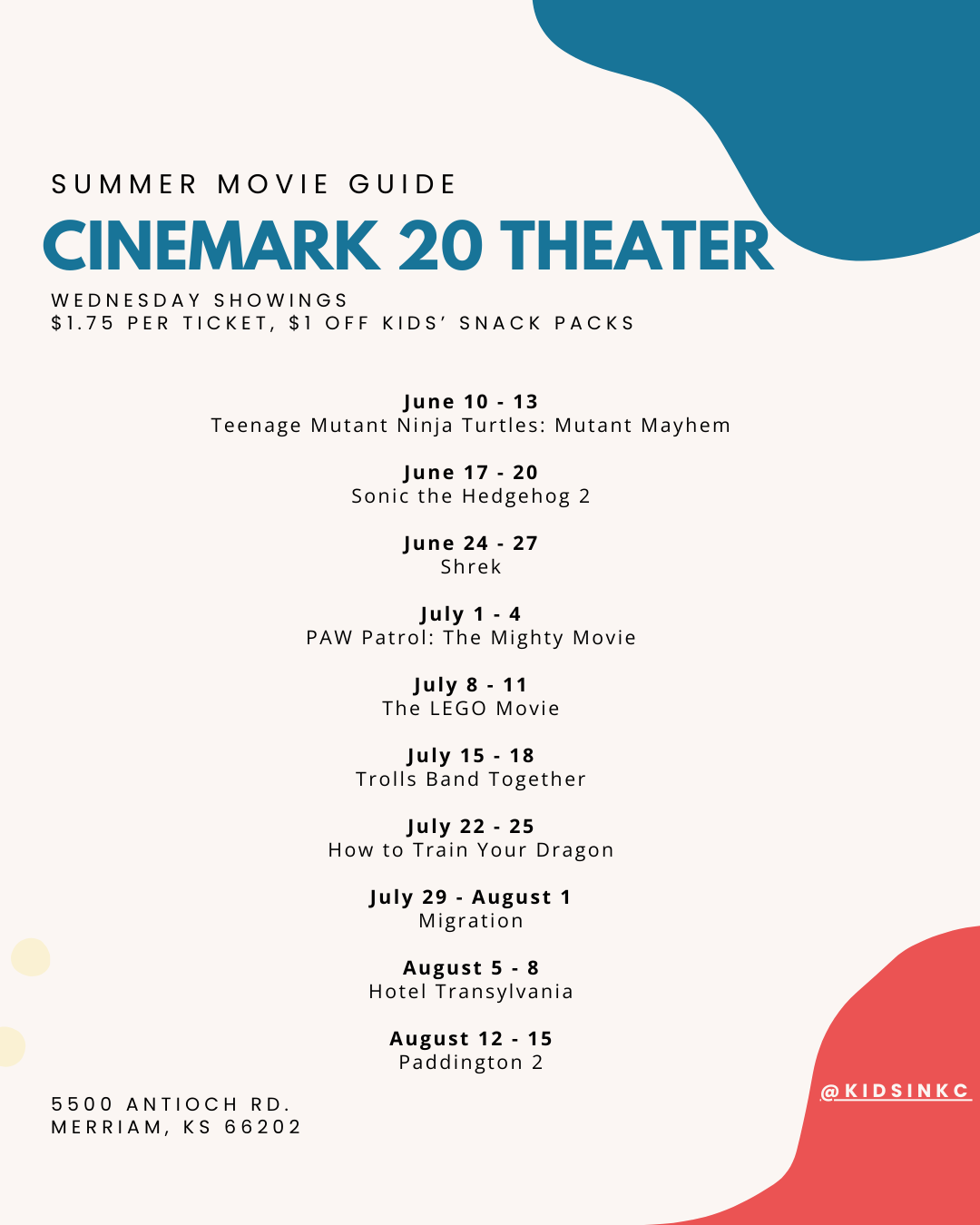 Summer Movies in Kansas City for Kids 2024 — Kids In KC