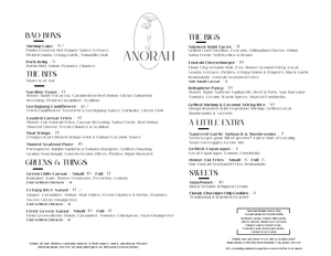 Menu — Anorah Restaurant & Bar