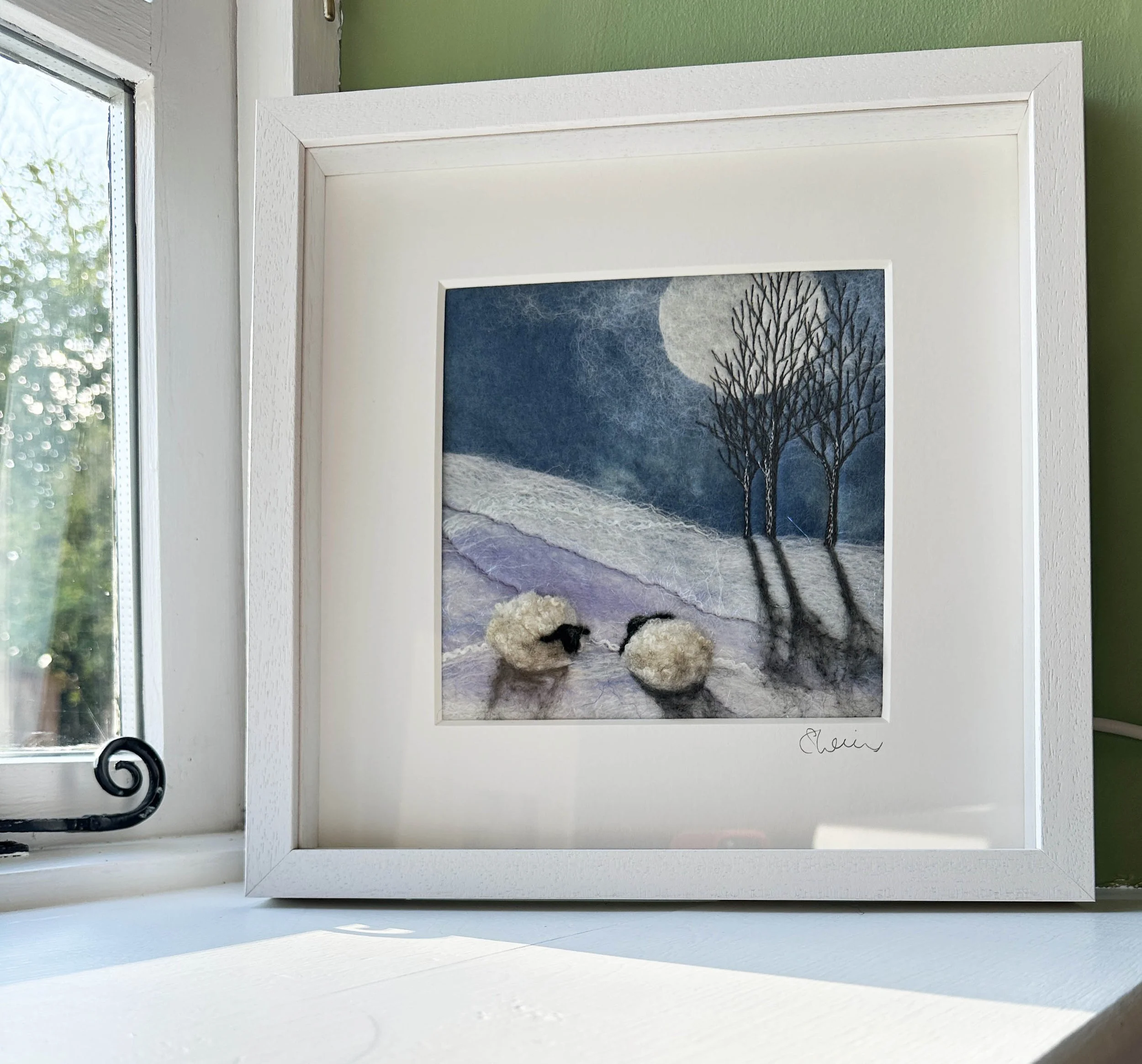Rosie & Primrose In The Snow (Original Artwork) — Sue Lewis Art