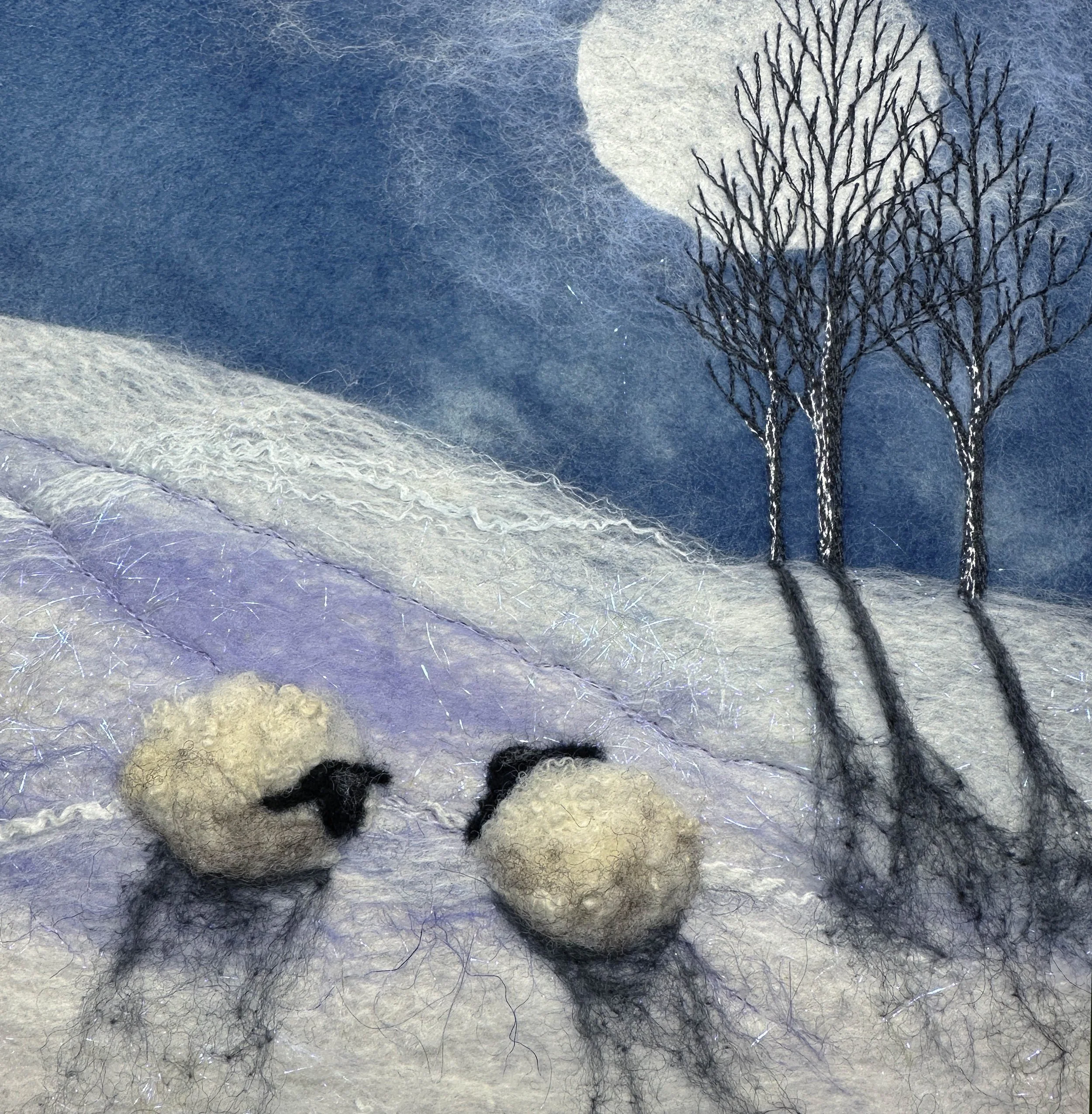 Rosie & Primrose In The Snow (Original Artwork) — Sue Lewis Art
