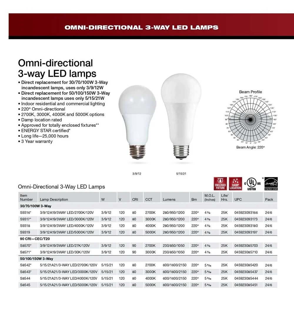 LED 3-WAY BULBS | Lamp Repair | Lamp Parts | Lamp Shades | Barn Lights ...