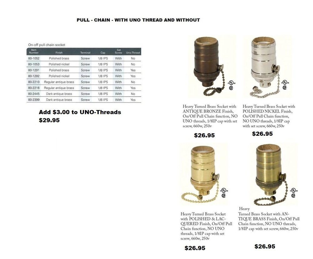 Cast Brass Lamp Sockets | Lamp Repair | Lamp Parts | Lamp Shades | Barn ...