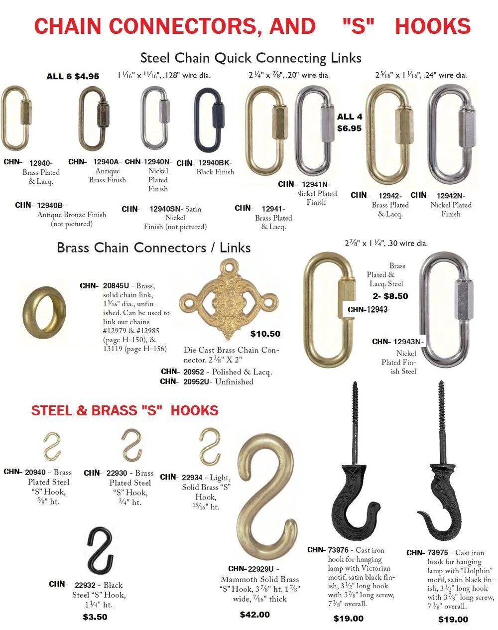 Chain Connectors | Lamp Repair | Lamp Parts | Lamp Shades | Barn Lights ...