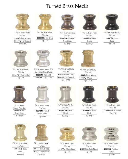 Lamp Necks / Spacers / Spindles | Lamp Repair | Lamp Parts | Lamp ...