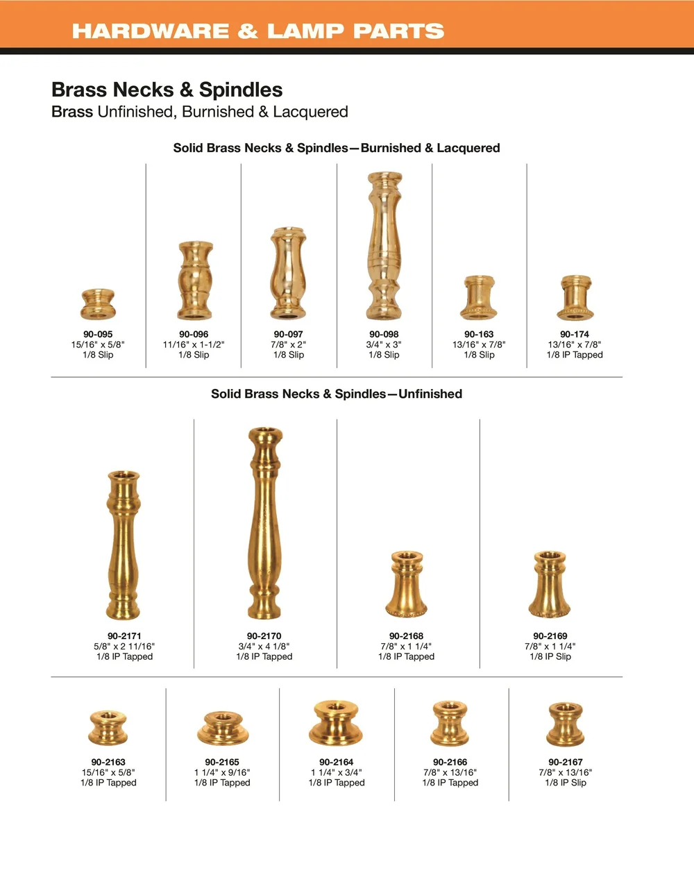 Lamp Necks / Spacers / Spindles | Lamp Repair | Lamp Parts | Lamp ...