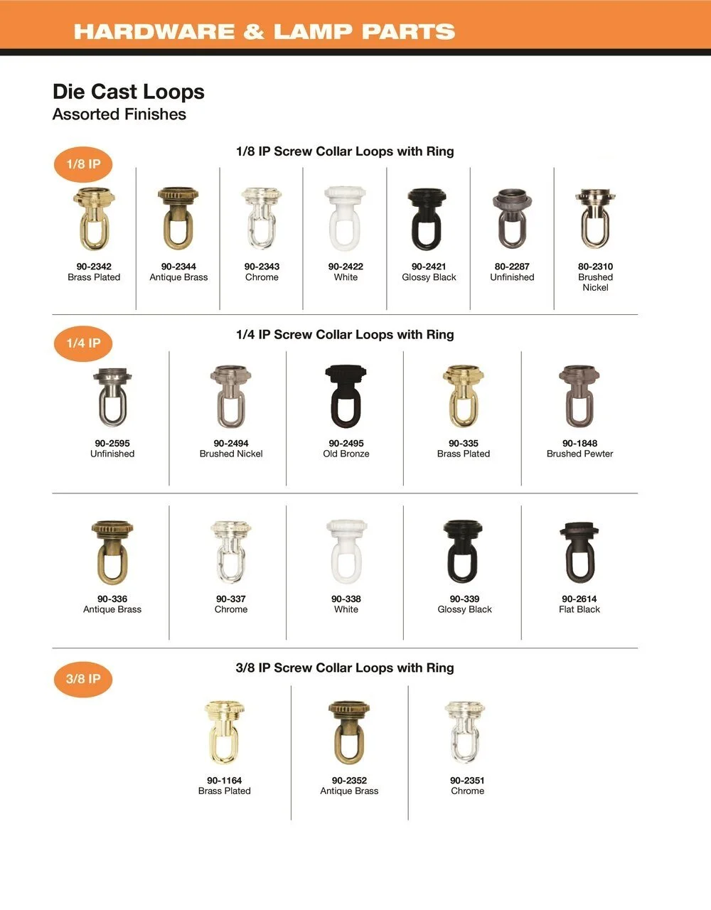Fixture Collar Loops | Lamp Repair | Lamp Parts | Lamp Shades | Barn ...
