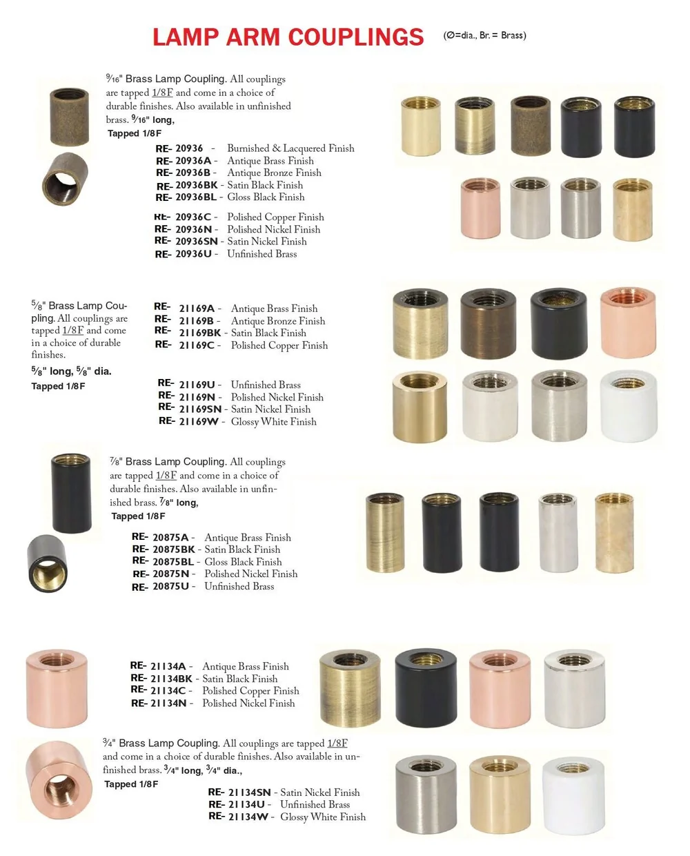 Lamp Couplings / Nozzles / Reducers | Lamp Repair | Lamp Parts | Lamp ...