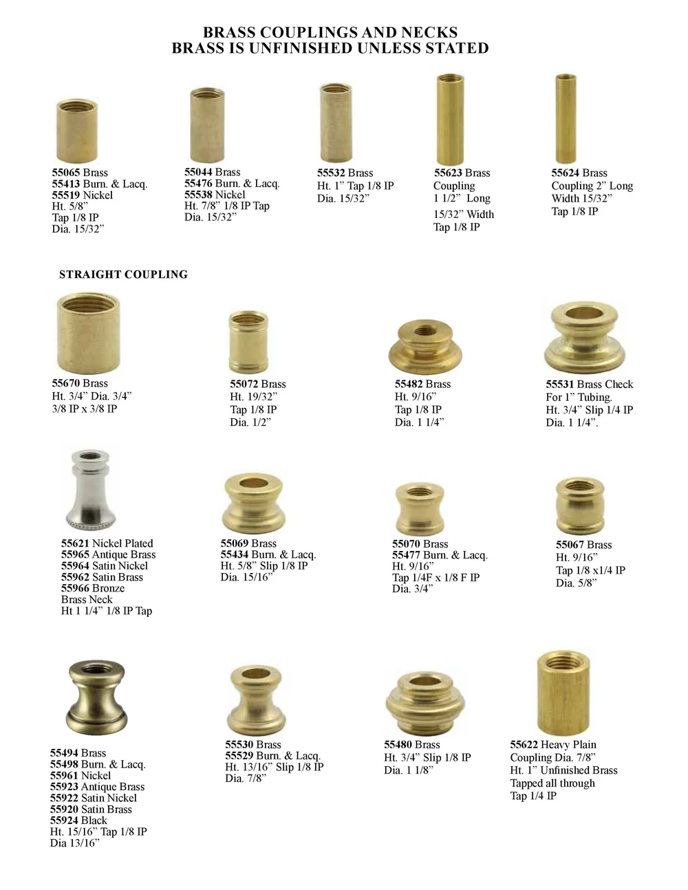 Lamp Couplings / Nozzles / Reducers | Lamp Repair | Lamp Parts | Lamp ...