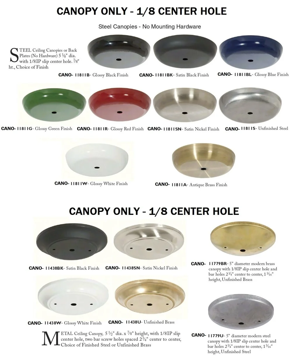 Ceiling Light Canopies | Lamp Repair | Lamp Parts | Lamp Shades | Barn ...