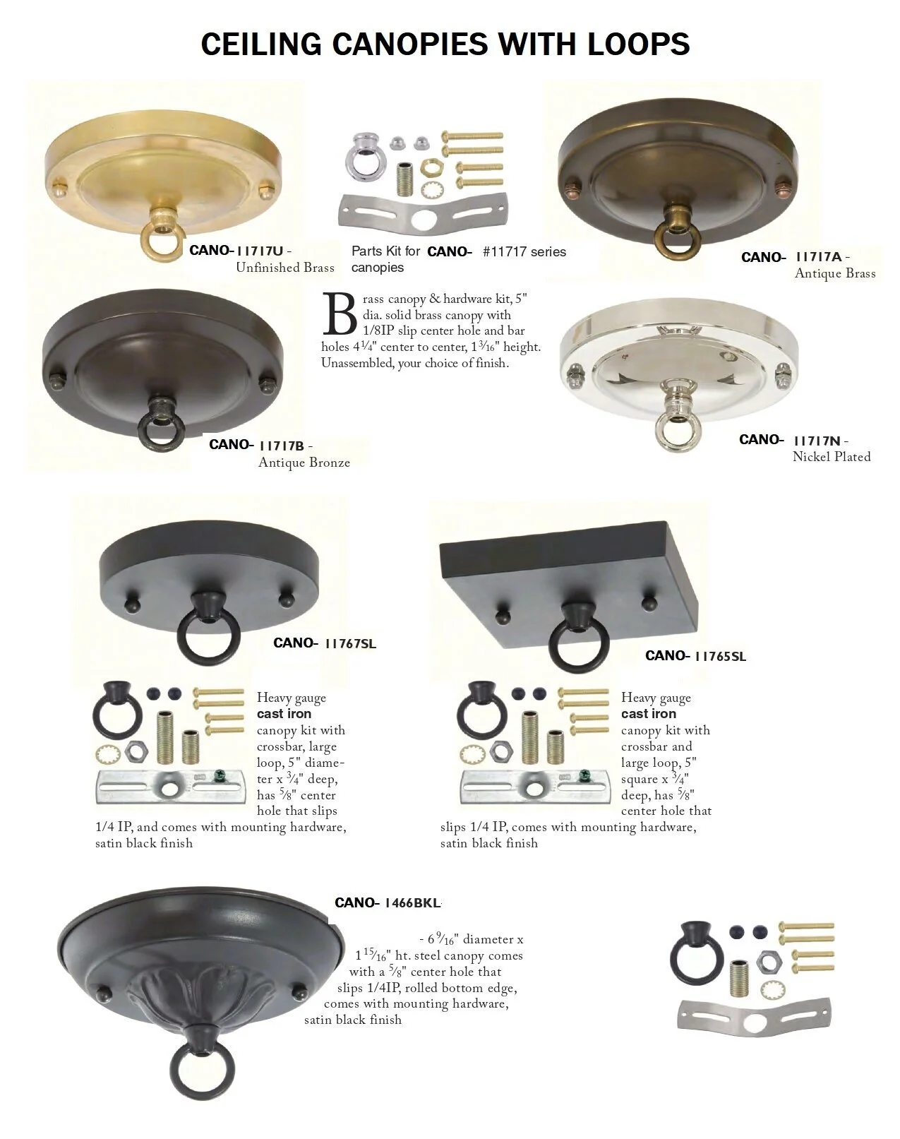 Ceiling Light Canopies