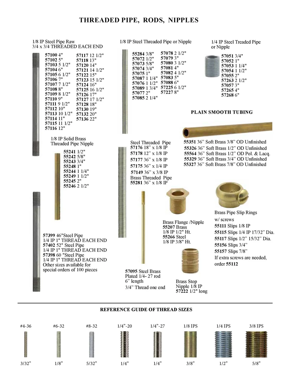 Threaded Pipes / lamp Rods/ Nipples / Tubing | Lamp Repair | Lamp Parts ...