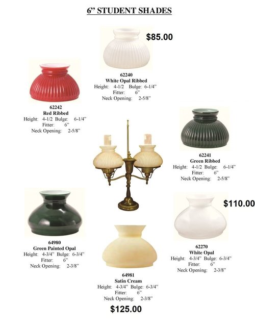 Student Glass Shades | Lamp Repair | Lamp Parts | Lamp Shades | Barn ...