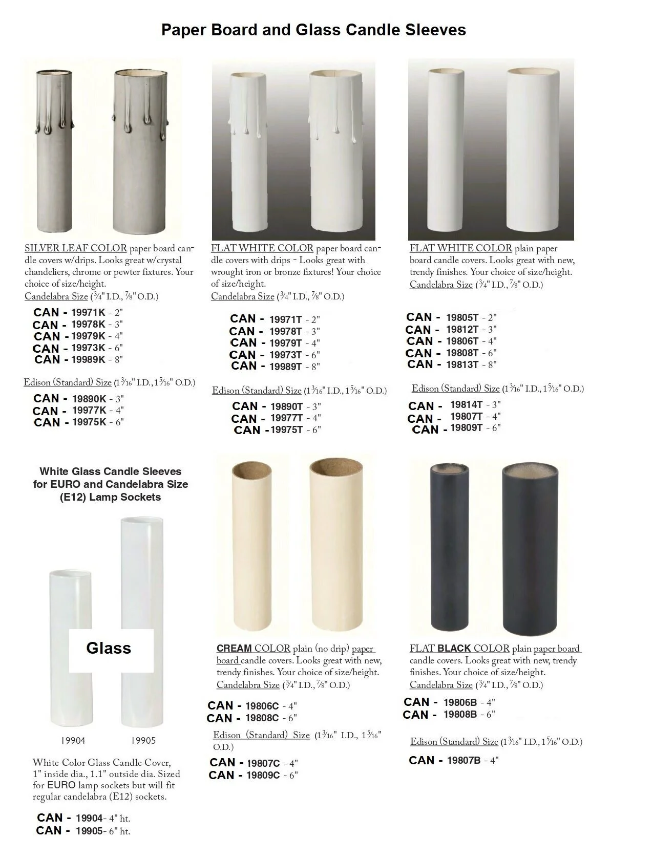 Candle Sleeves | Lamp Repair | Lamp Parts | Lamp Shades | Barn Lights ...