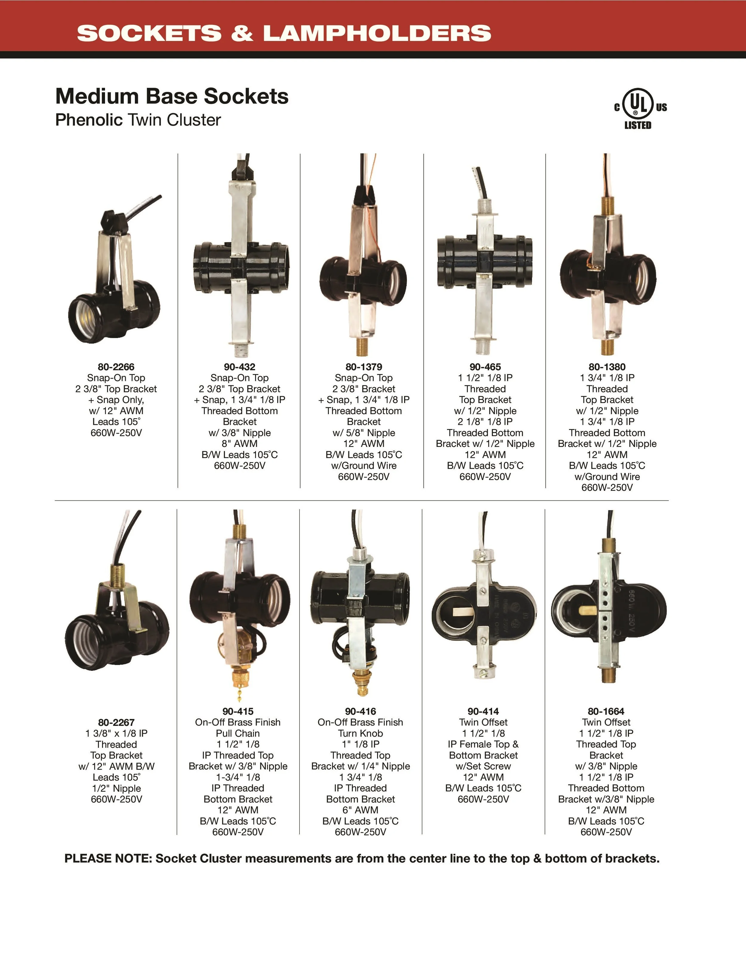 Phenolic Cluster Sockets | Lamp Repair | Lamp Parts | Lamp Shades ...