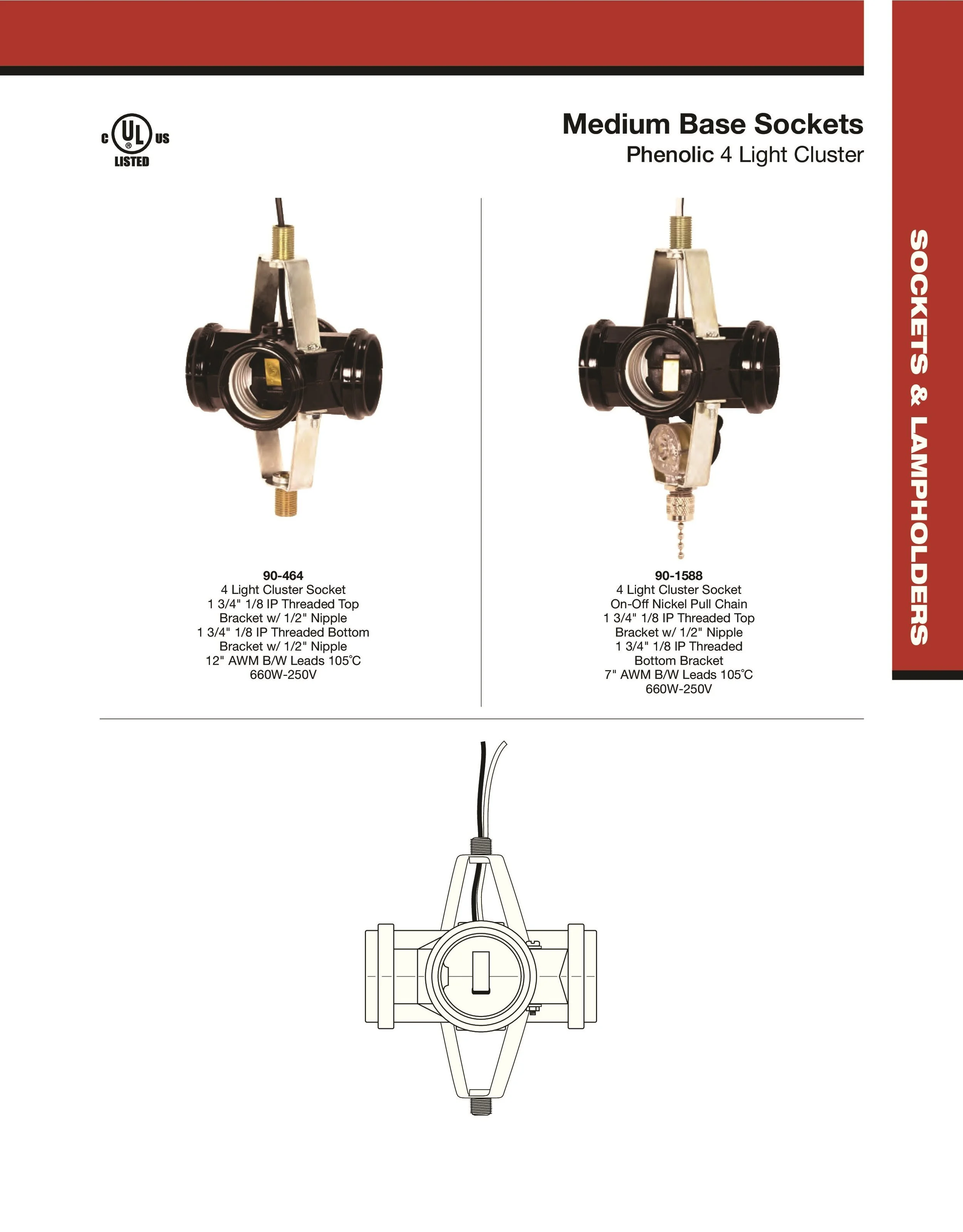 Phenolic Cluster Sockets | Lamp Repair | Lamp Parts | Lamp Shades ...