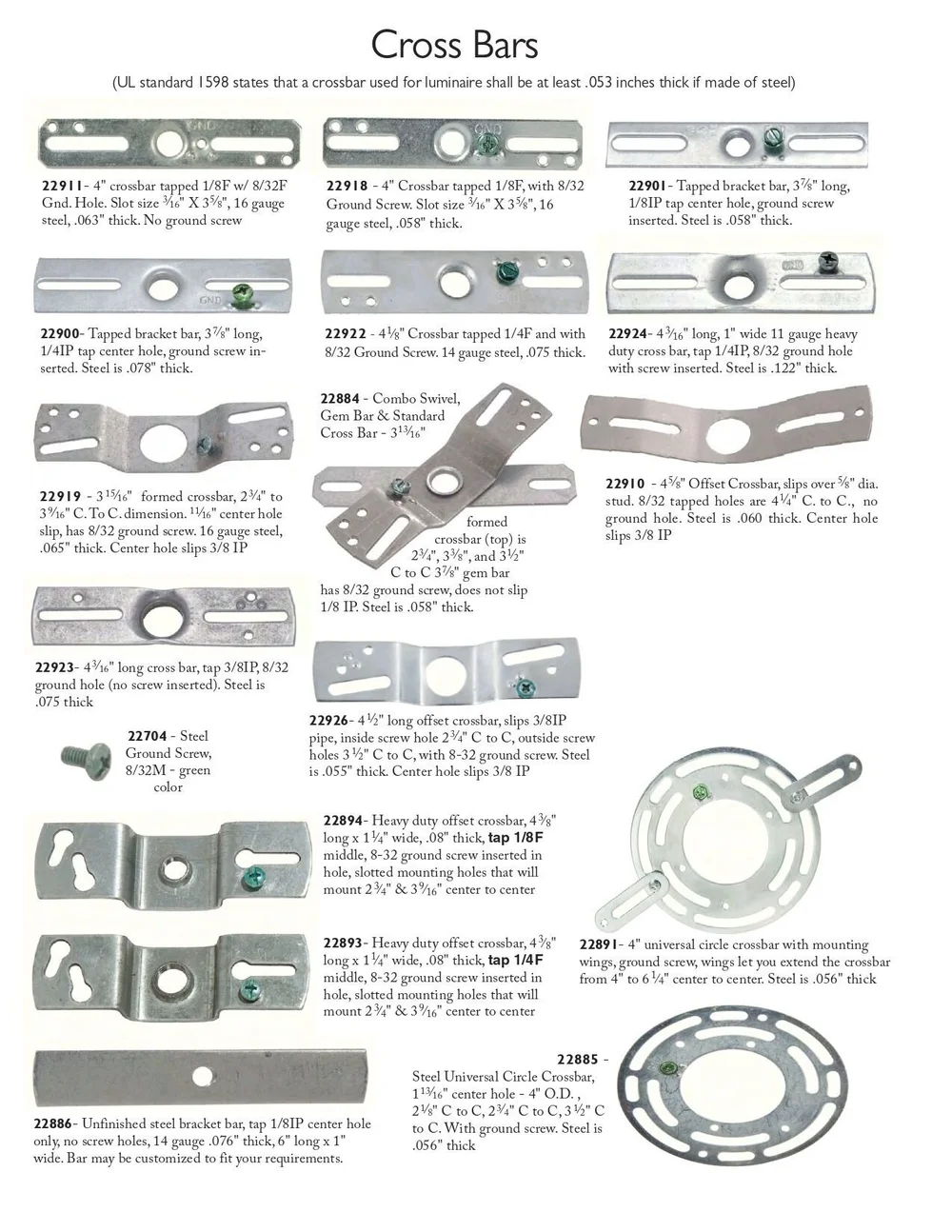 Ceiling Cross Bars & Steel Hickey | Lamp Repair | Lamp Parts | Lamp ...