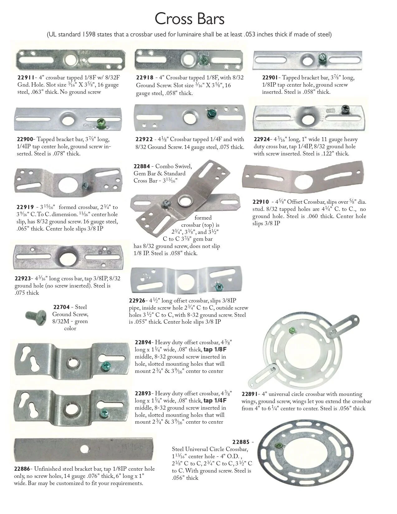 Ceiling Cross Bars & Steel Hickey | Lamp Repair | Lamp Parts | Lamp ...