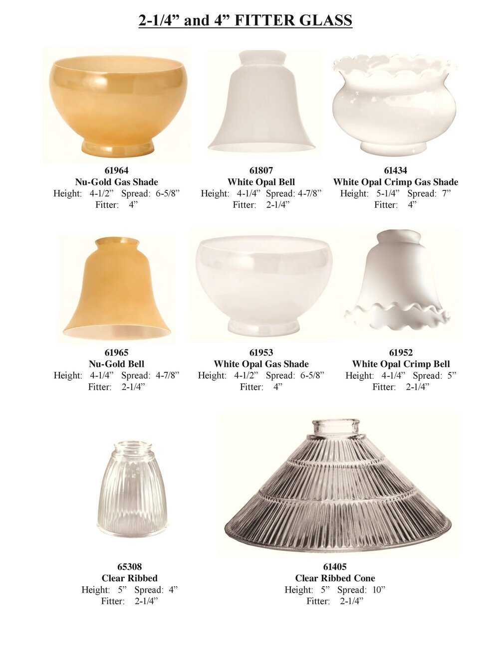 2-1/4 inch Fitter Glass Shades | Lamp Repair | Lamp Parts | Lamp Shades ...