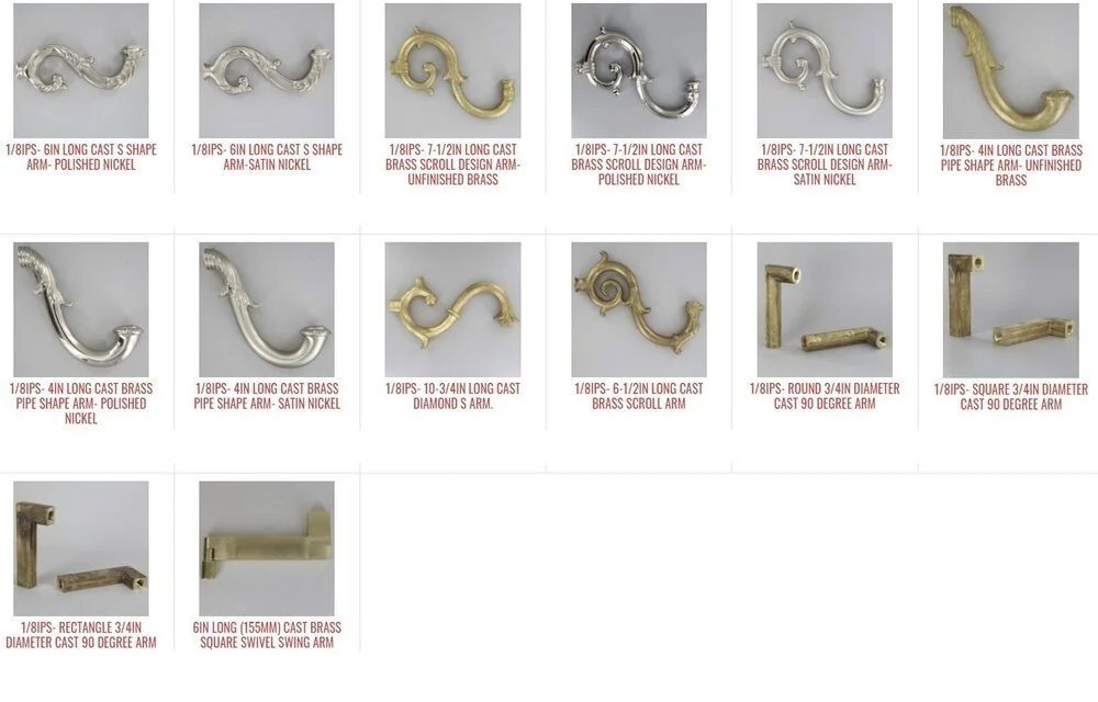 Cast Brass Arms | Lamp Repair | Lamp Parts | Lamp Shades | Barn Lights ...