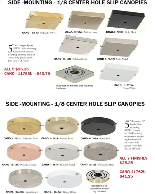 Ceiling Light Canopies | Lamp Repair | Lamp Parts | Lamp Shades | Barn ...