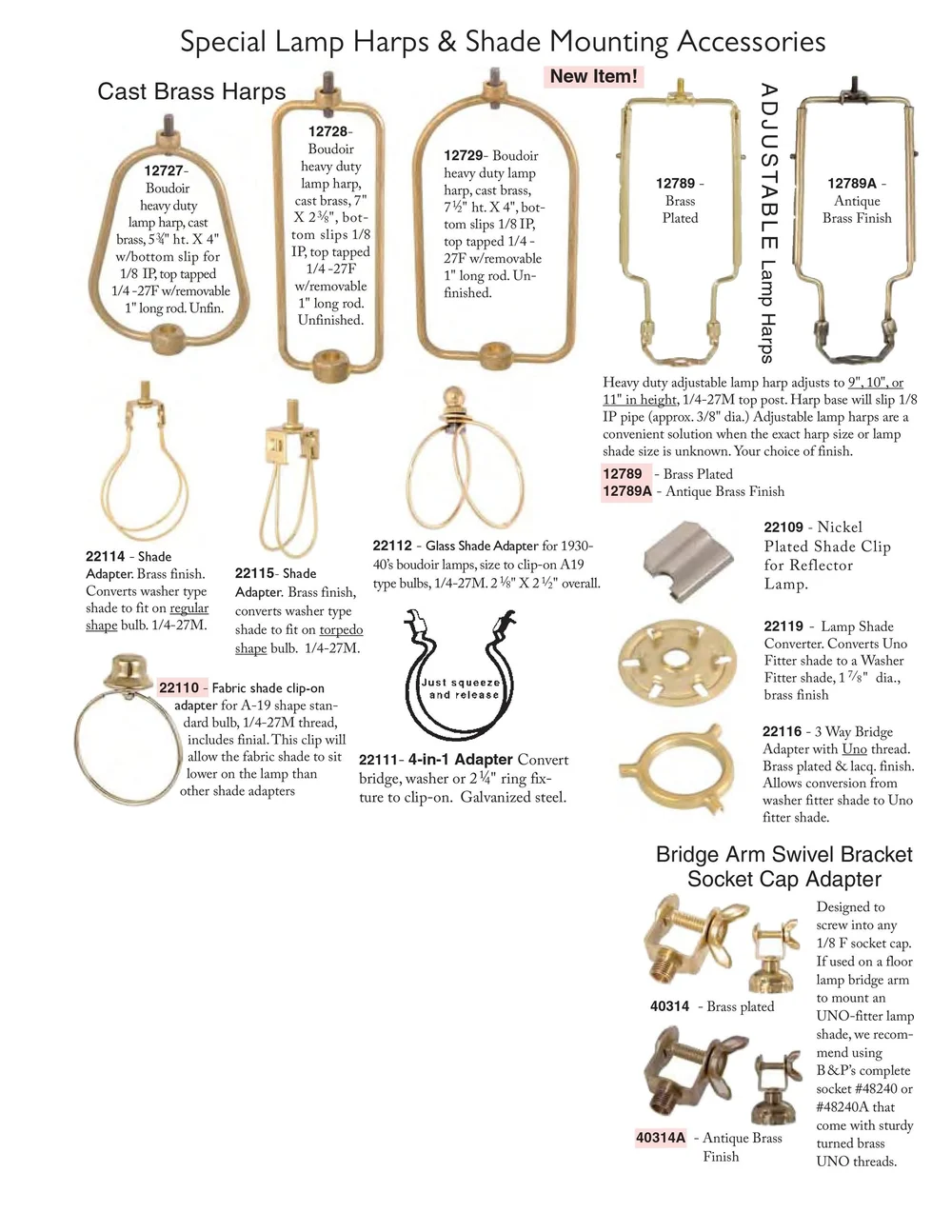 Lampshade Adapters & Accessories | Lamp Repair | Lamp Parts | Lamp ...