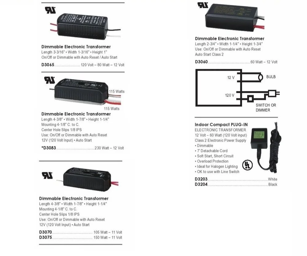 12V Halogen Transformers | Lamp Repair | Lamp Parts | Lamp Shades ...