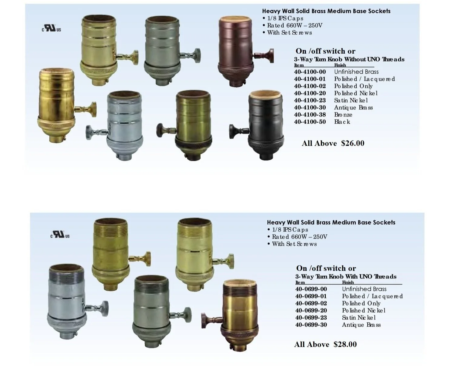 Cast Brass Lamp Sockets | Lamp Repair | Lamp Parts | Lamp Shades | Barn ...