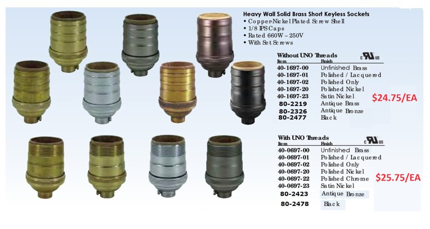 Cast Brass Lamp Sockets | Lamp Repair | Lamp Parts | Lamp Shades | Barn ...