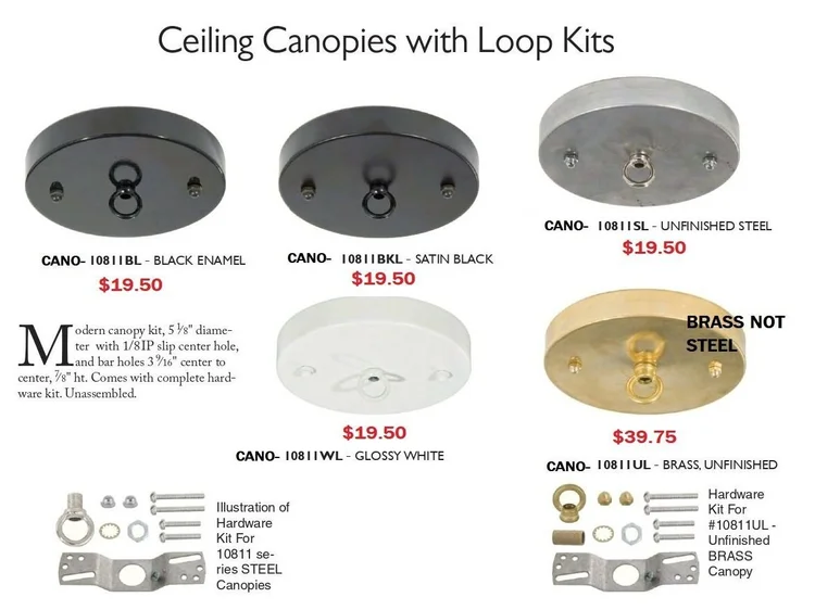 Ceiling Light Canopies | Lamp Repair | Lamp Parts | Lamp Shades | Barn ...
