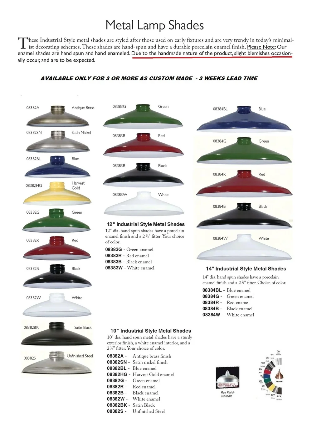 Industrial Style Metal Shades | Lamp Repair | Lamp Parts | Lamp Shades ...