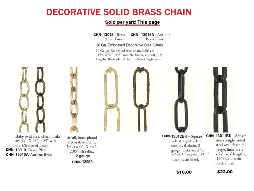 Chandelier Chains | Lamp Repair | Lamp Parts | Lamp Shades | Barn ...