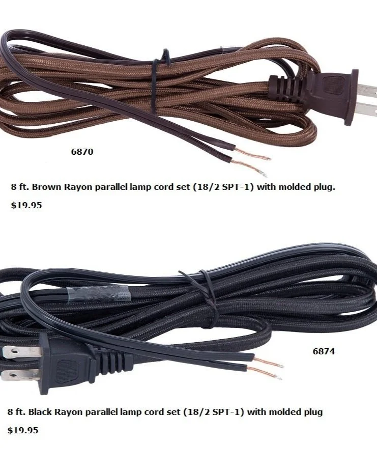 FABRIC BRAIDED LAMP CORD | Lamp Repair | Lamp Parts | Lamp Shades ...