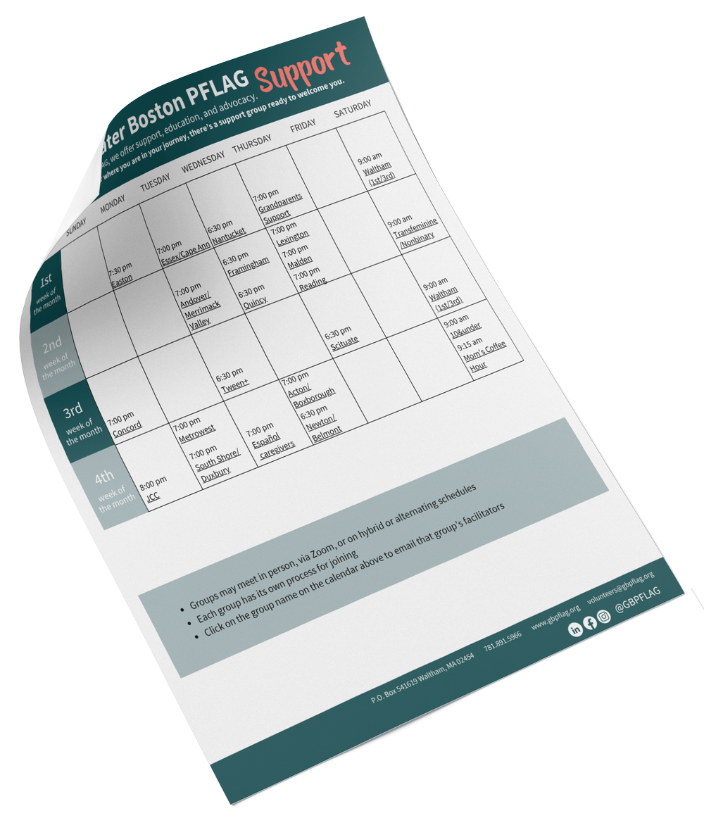 Join GBPFLAG Support Groups — Greater Boston PFLAG