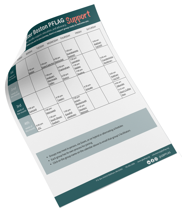 Join GBPFLAG Support Groups — Greater Boston PFLAG