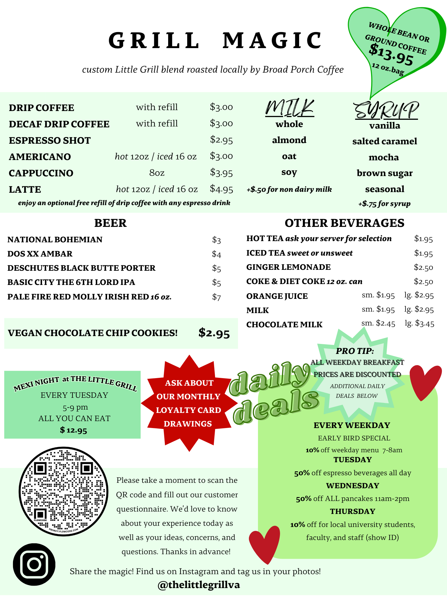 Menu — The Little Grill