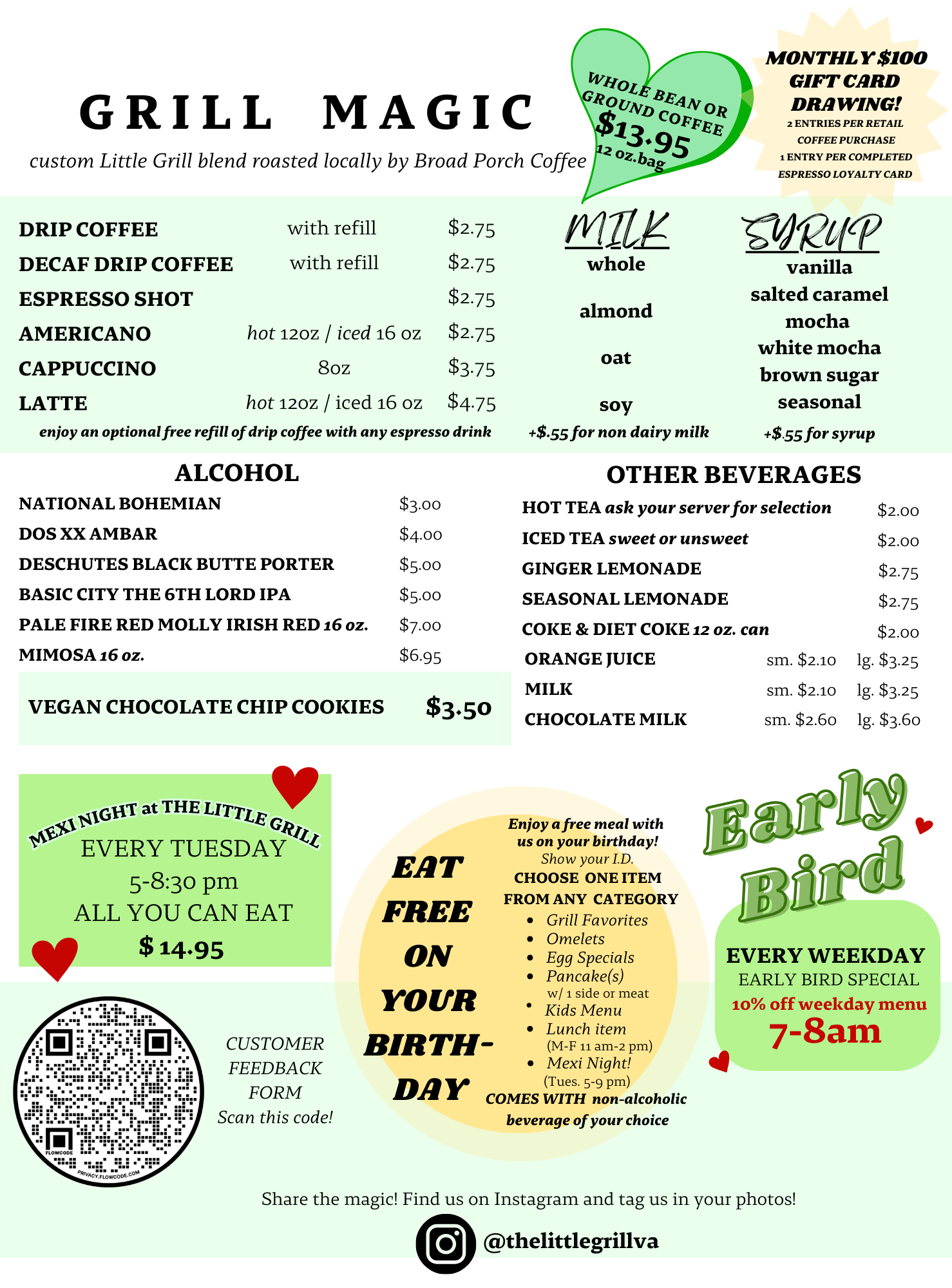 Menu — The Little Grill