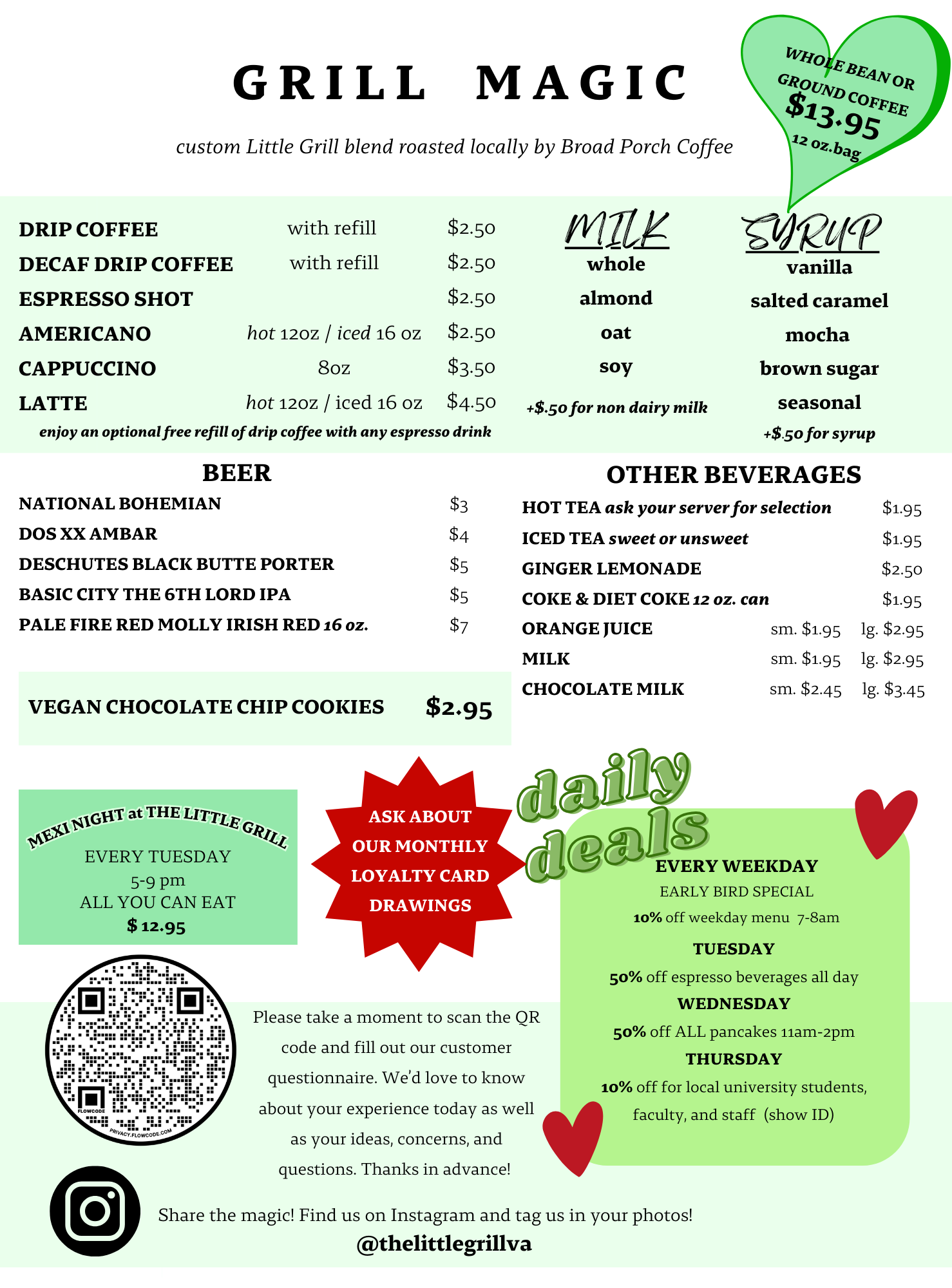 Menu — The Little Grill