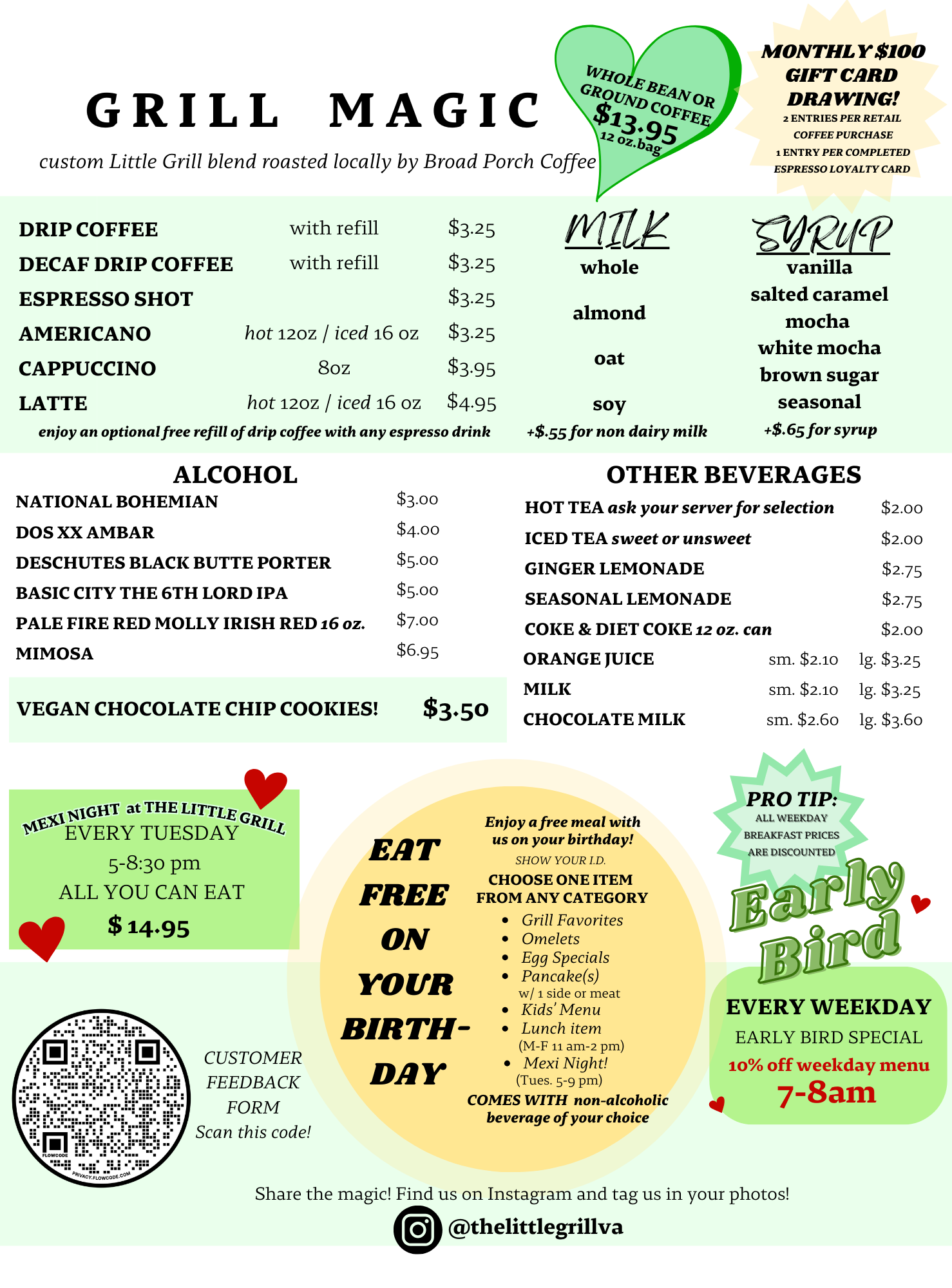 Menu — The Little Grill