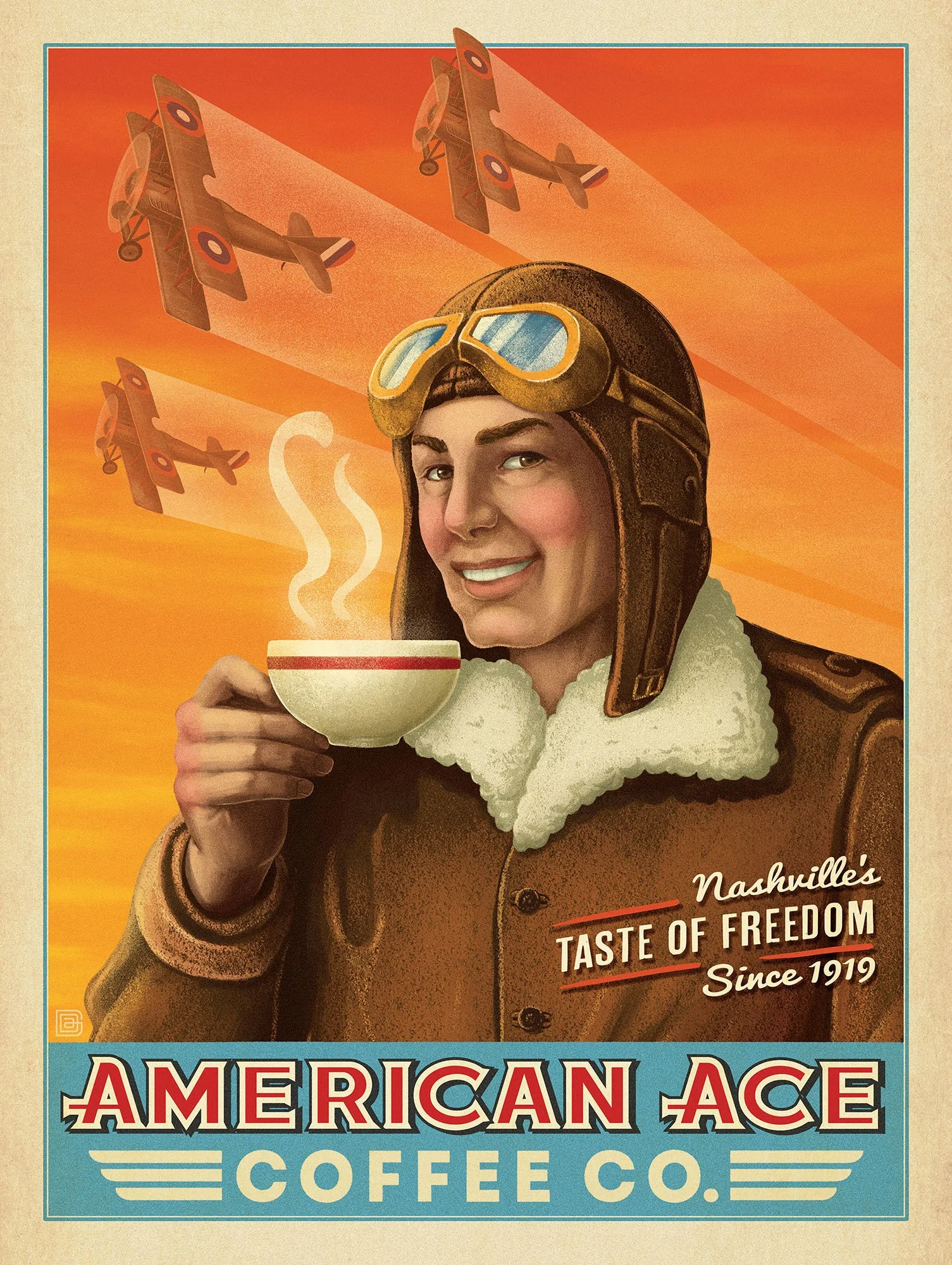 Large Poster — American Ace Coffee