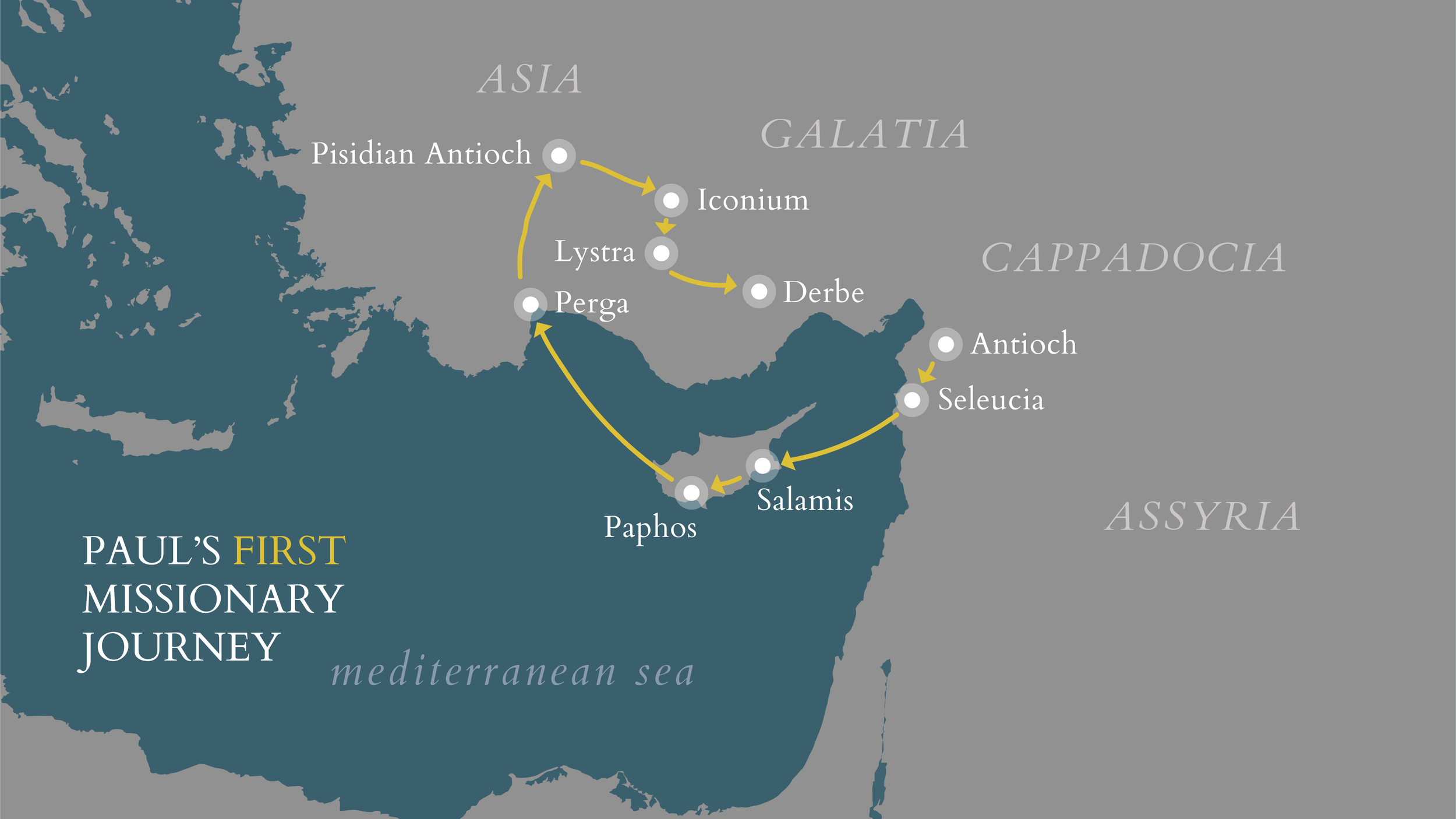Paul's First Missionary Journey - Bible Maps — Dwell Street Media