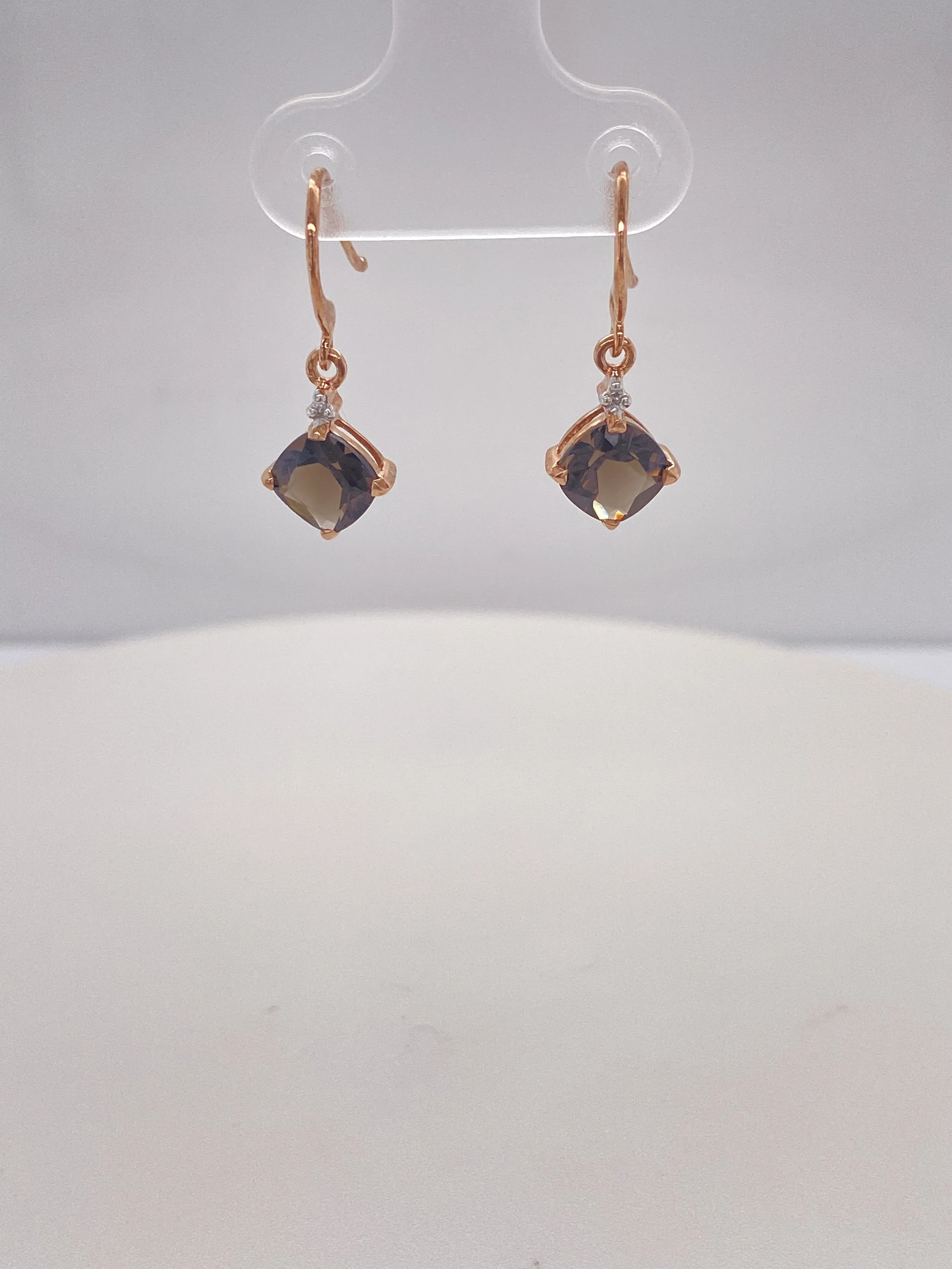 Smokey Quartz & Diamond Earrings — Global Diamonds