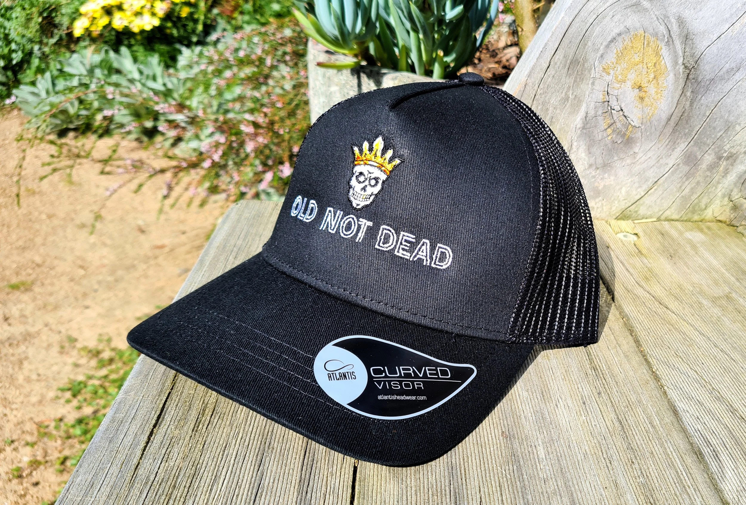 T shirt - Black - Old Not Dead Embroidery. "Old Not Dead" Text On Chest ...