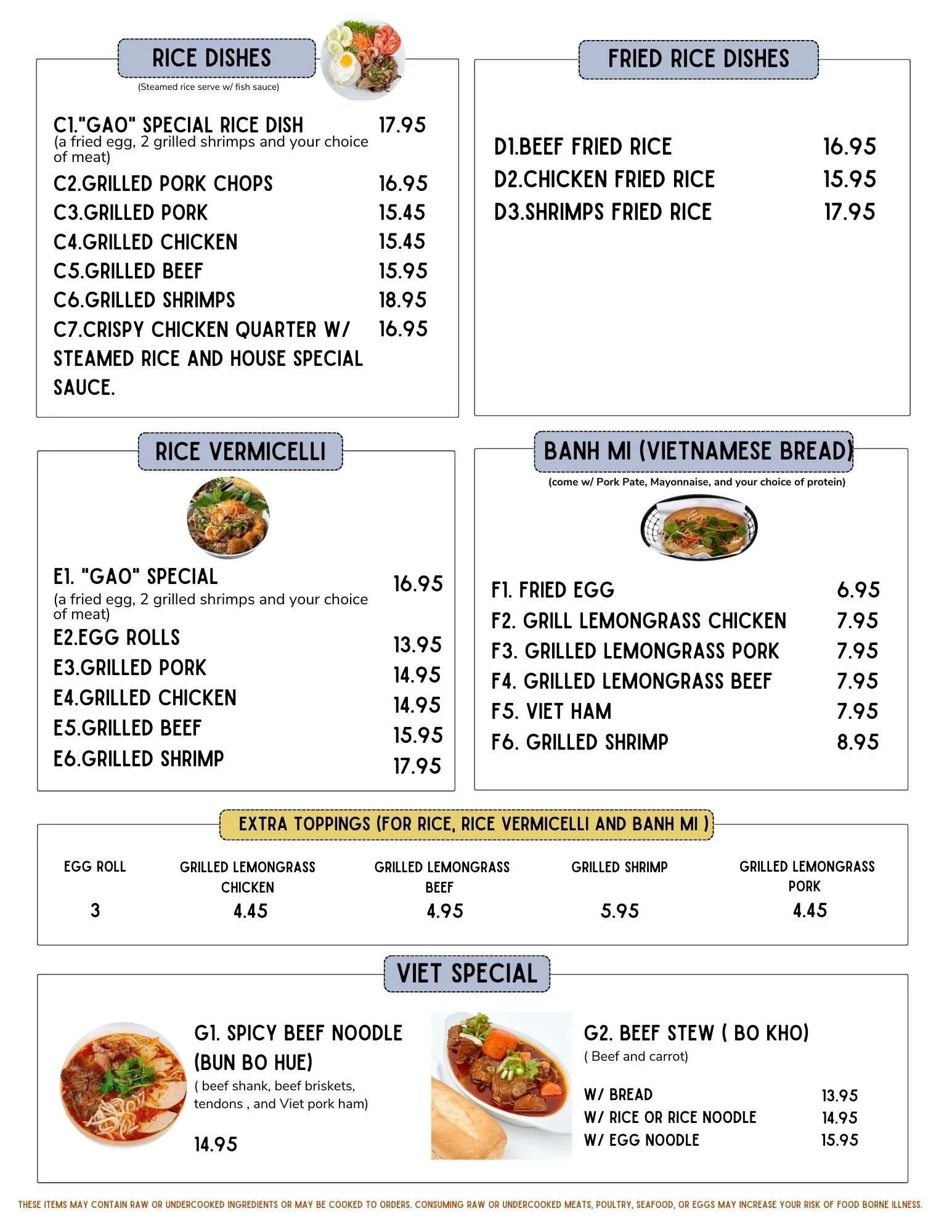 Nepali Food Menu