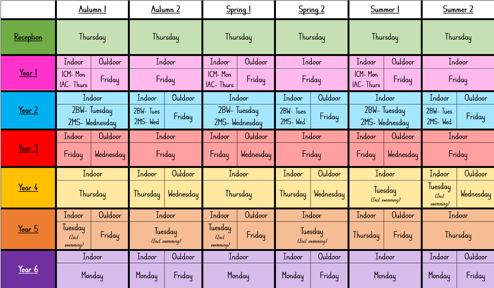 PE Days — Warstones Primary School