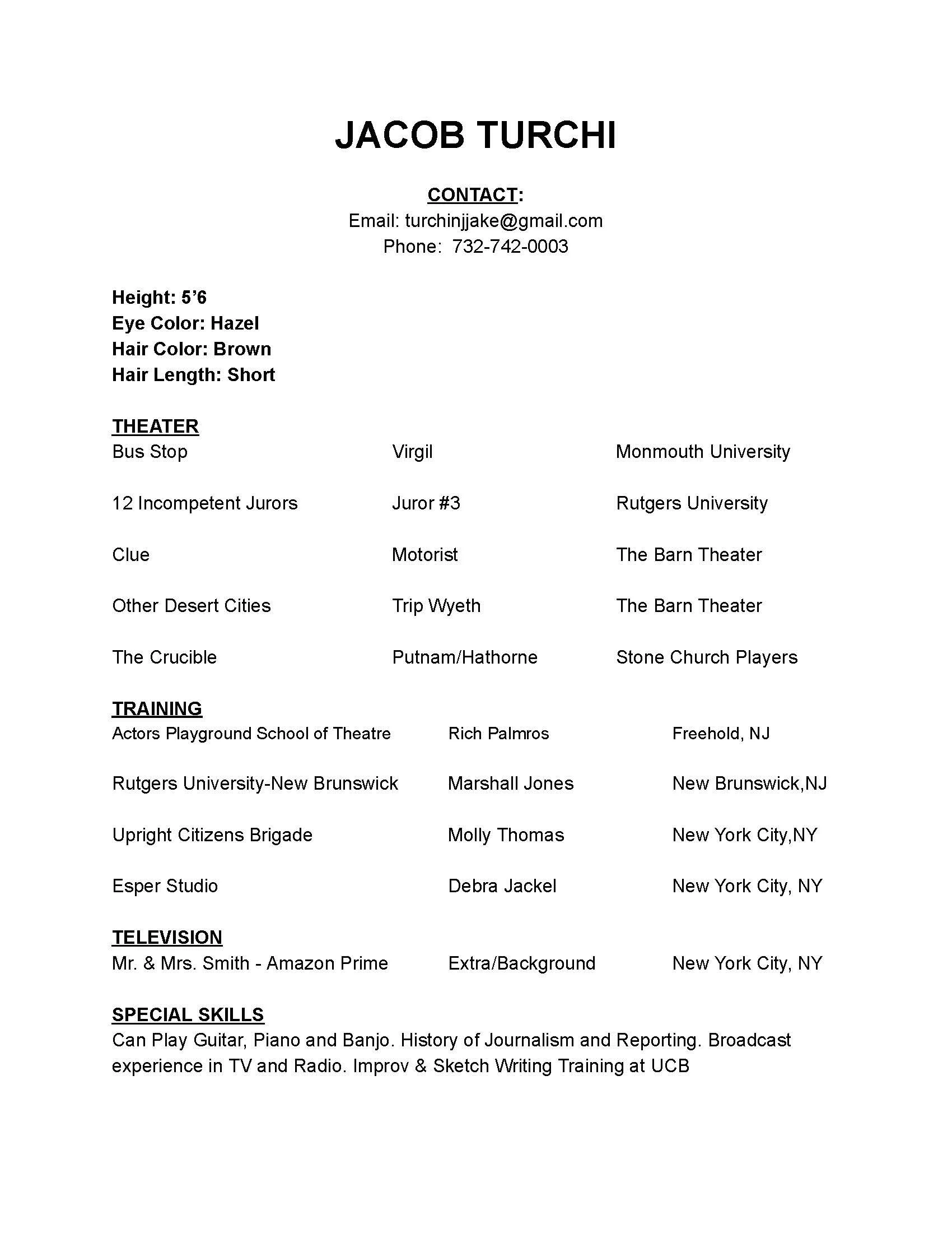 Resumes — Jacob Turchi