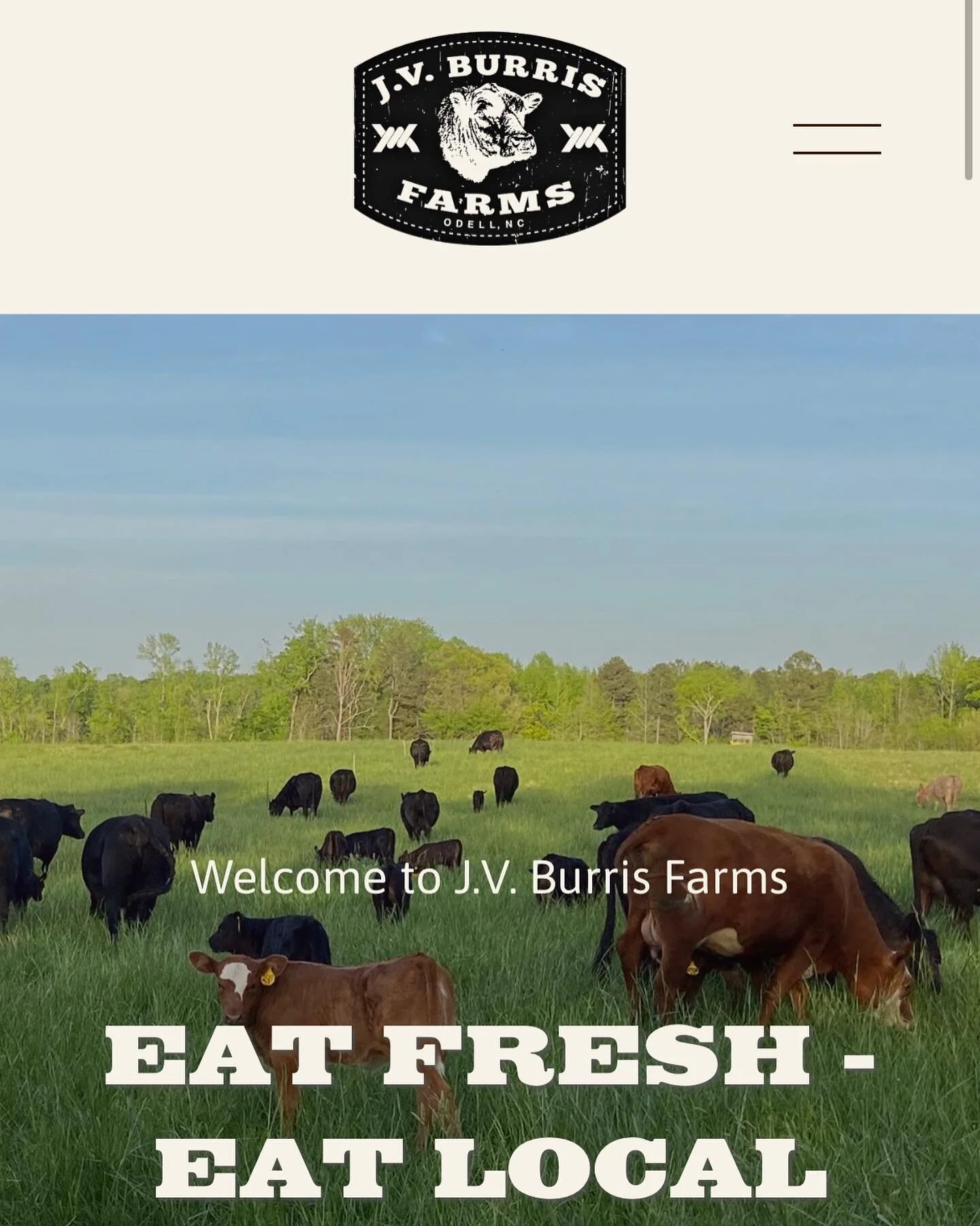 J.V. Burris Farms | Pasture Raised Beef | Concord, NC