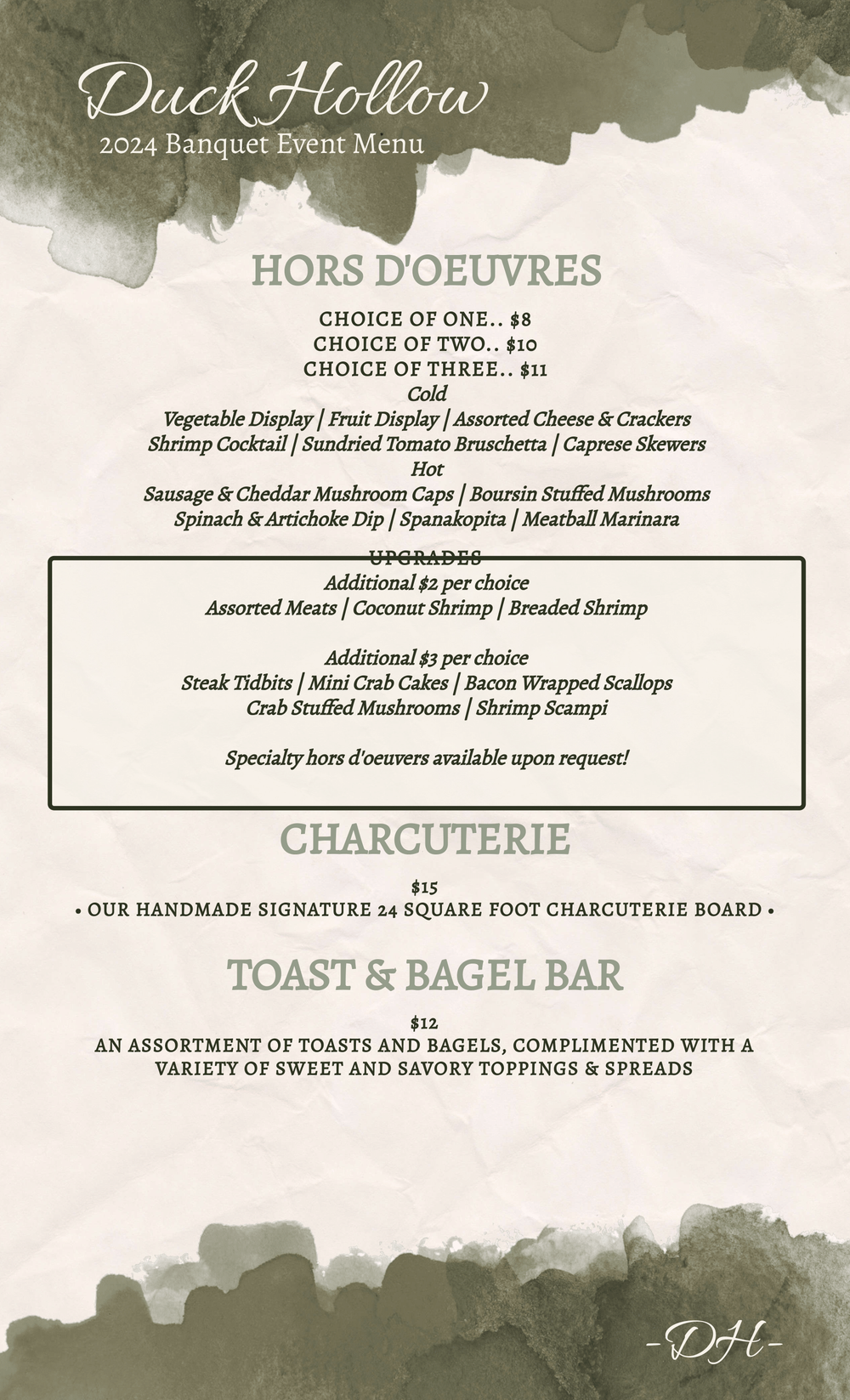 Banquet Menu — Duck Hollow GC