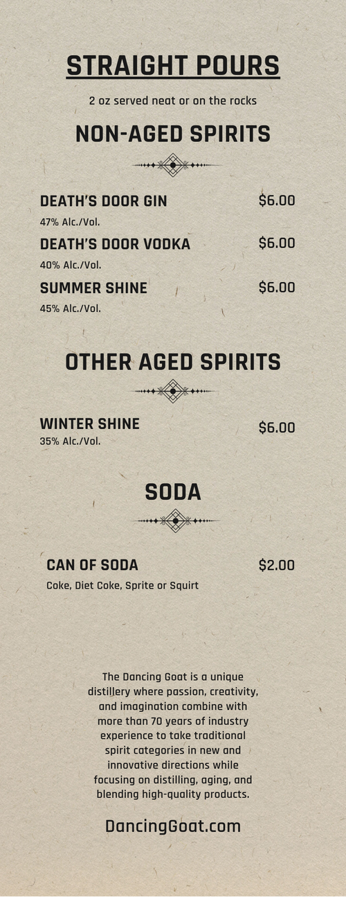 Tasting Room — Dancing Goat Distillery