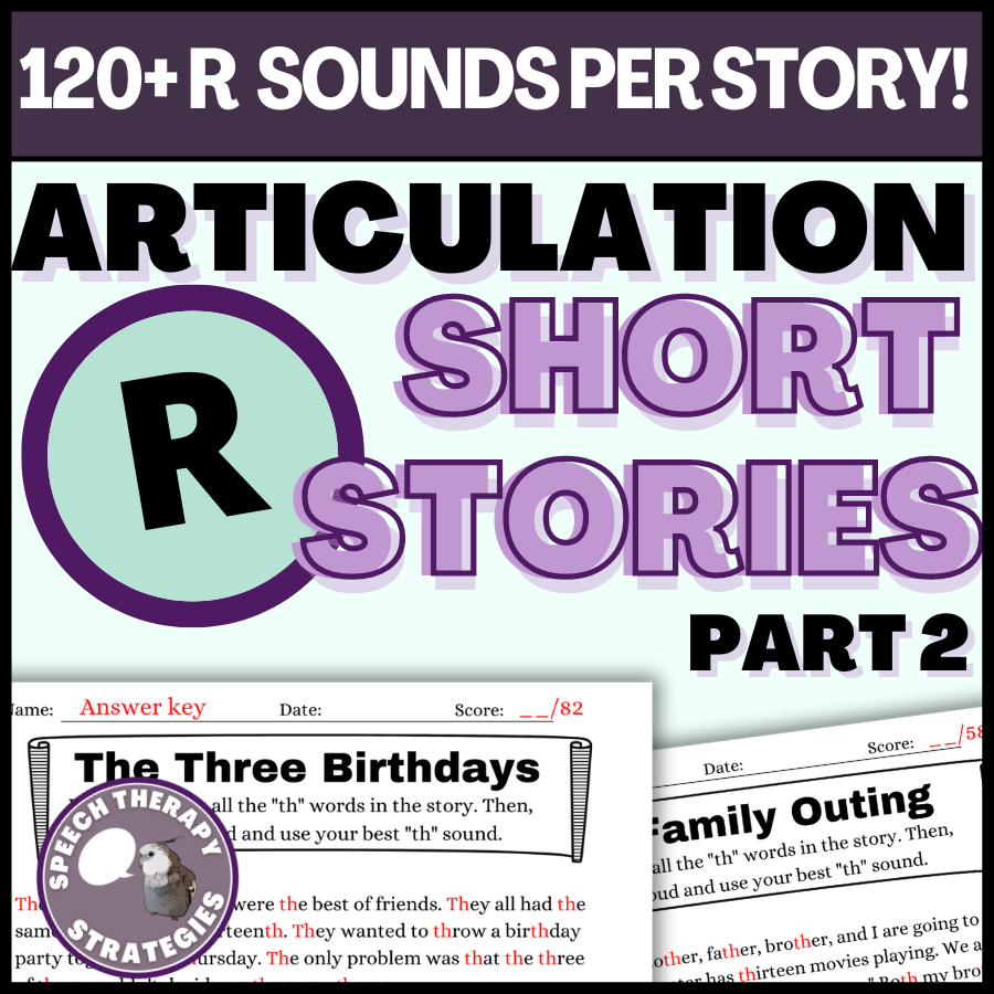 R Sound Articulation Stories for Middle School Part 2 — Speech Therapy ...